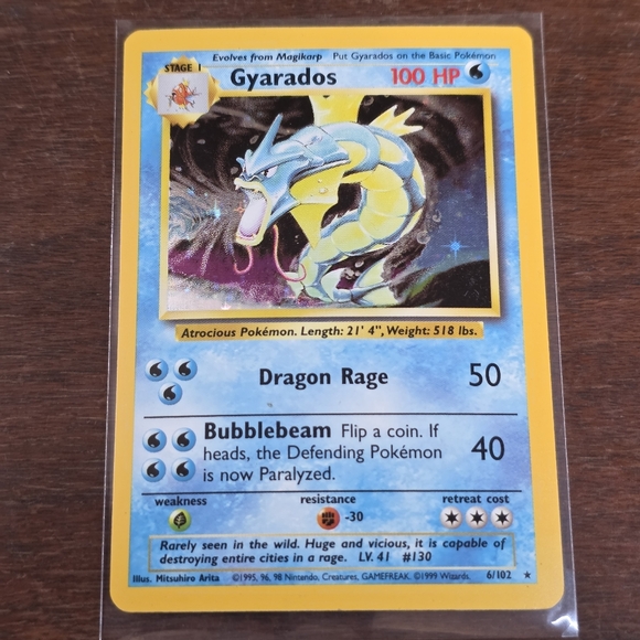 Pokemon | Toys | Vintage Pokemon Gyarados 6 Base Set Rare Holo 62 Card ...